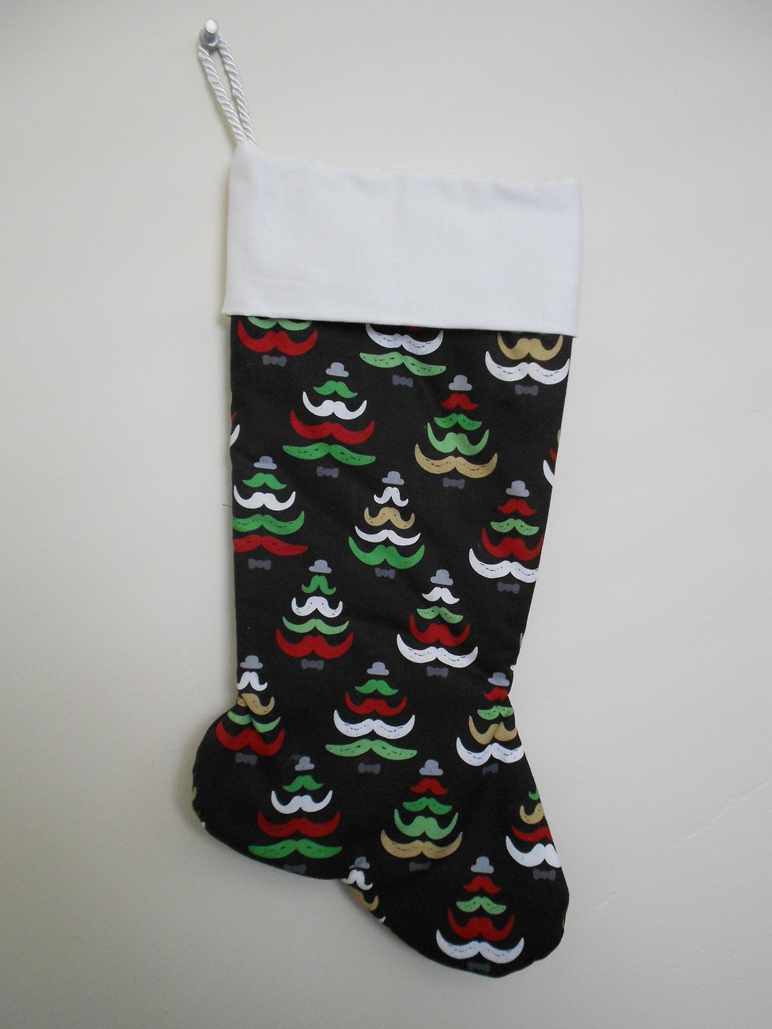Mustache Christmas Tree Christmas Stocking - Etsy