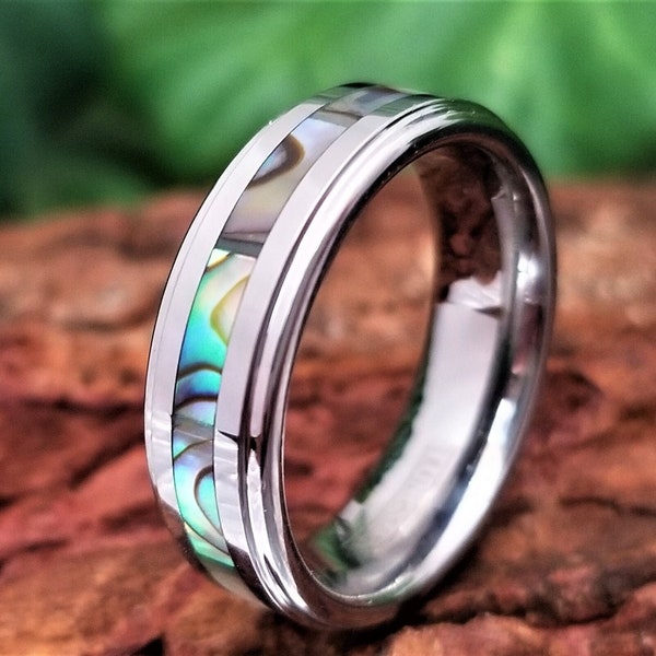 Abalone Wedding Ring - Etsy