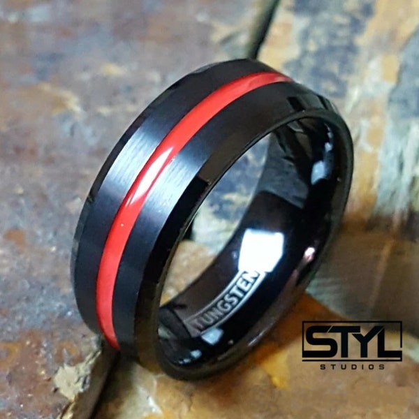 Firefighter Wedding Ring - Etsy