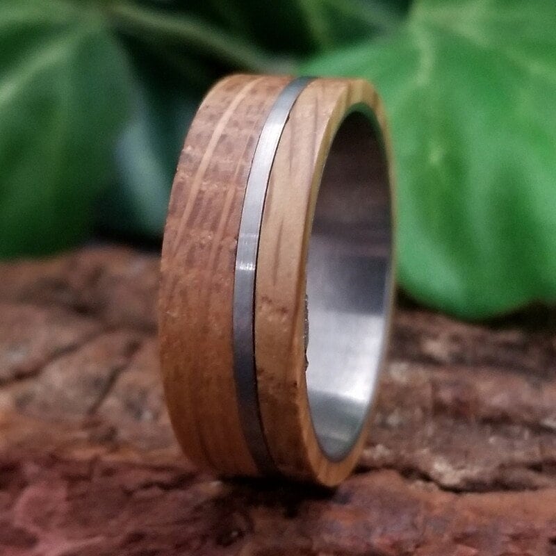 Wood Metal Ring - Etsy
