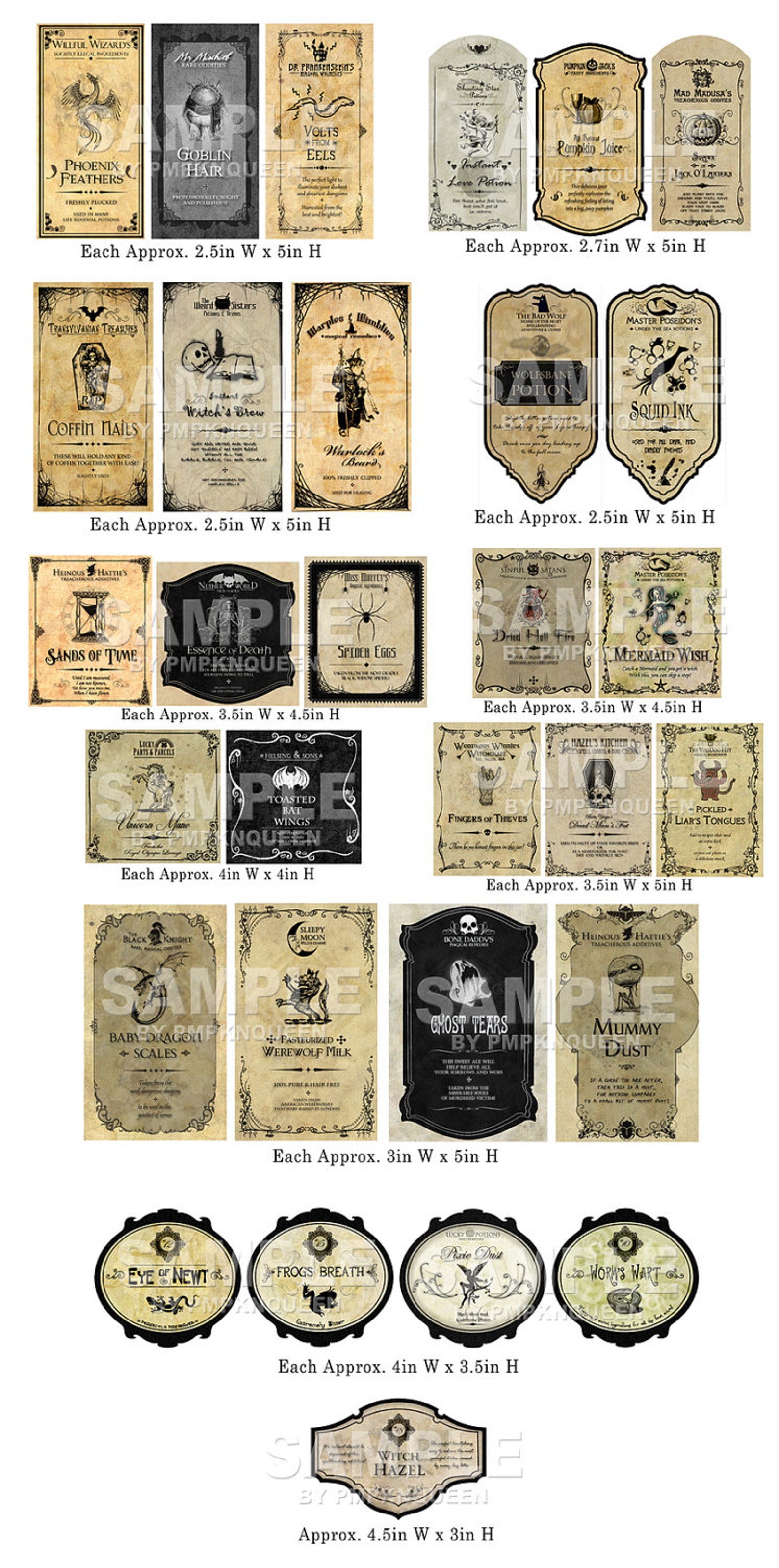 Pre-adhesive Labels - Pick Any 6, 10, or 15 - Etsy