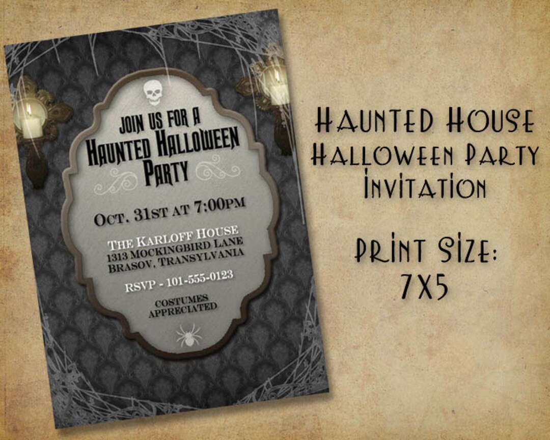Haunted House Halloween Party Invitation - (DIGITAL FILE ONLY) - Etsy