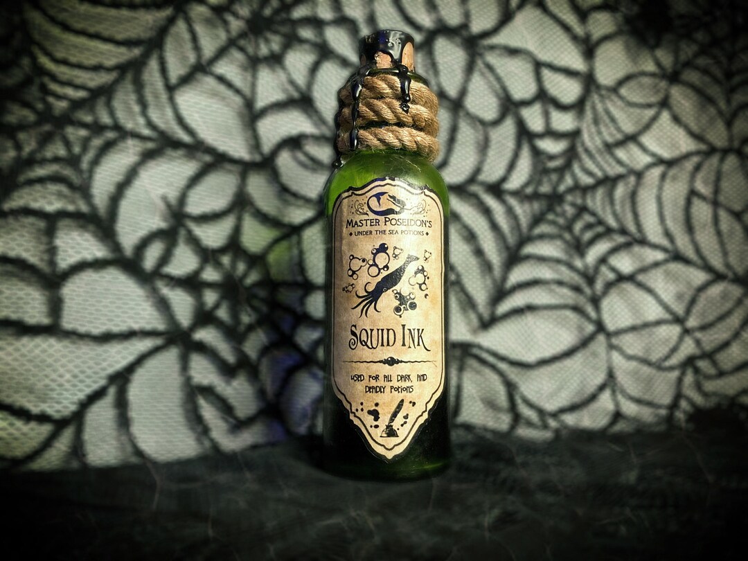 Squid Ink - Pre-made Witches Apothecary Bottle - Etsy