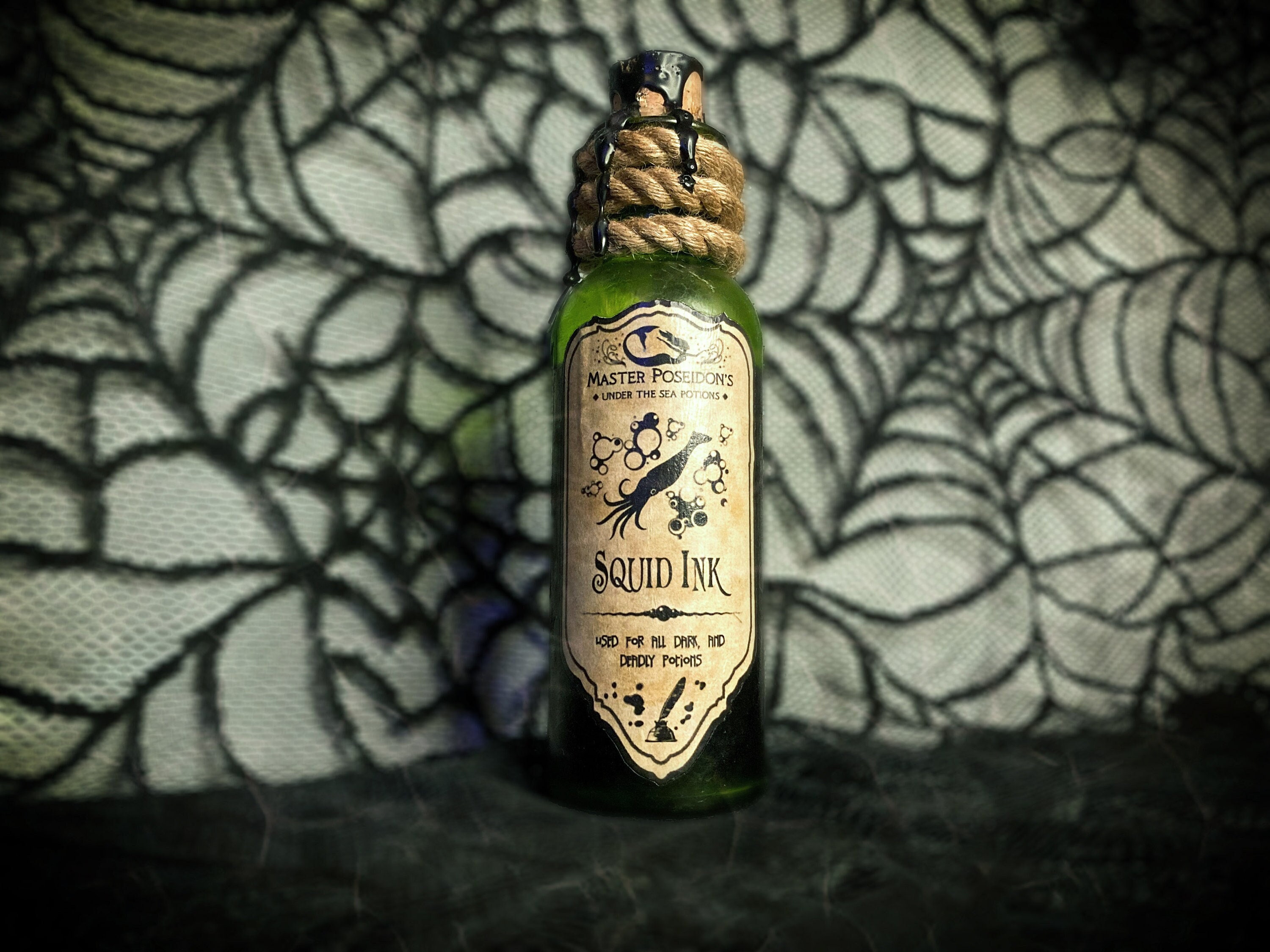Squid Ink Pre-made Witches Apothecary Bottle - Etsy
