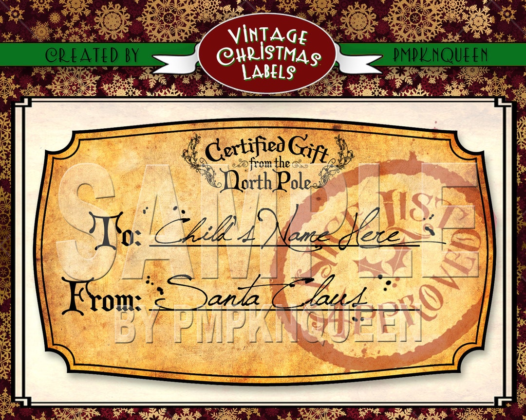 Personalised Pre-adhesive "from Santa" Present Label Tag - Etsy