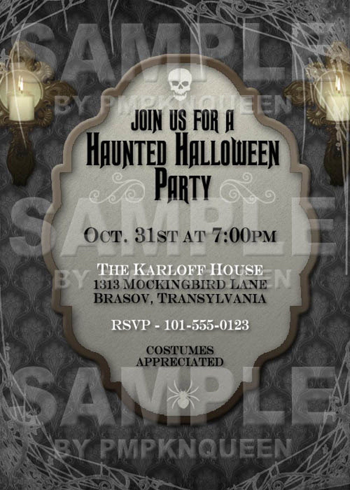 Haunted House Halloween Party Invitation - (DIGITAL FILE ONLY) - Etsy