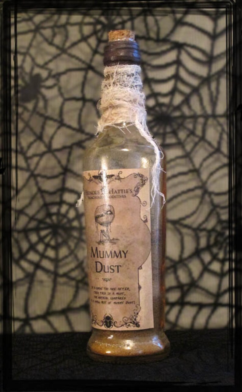 Mummy Dust Pre-Made Witches Apothecary Bottle | Etsy