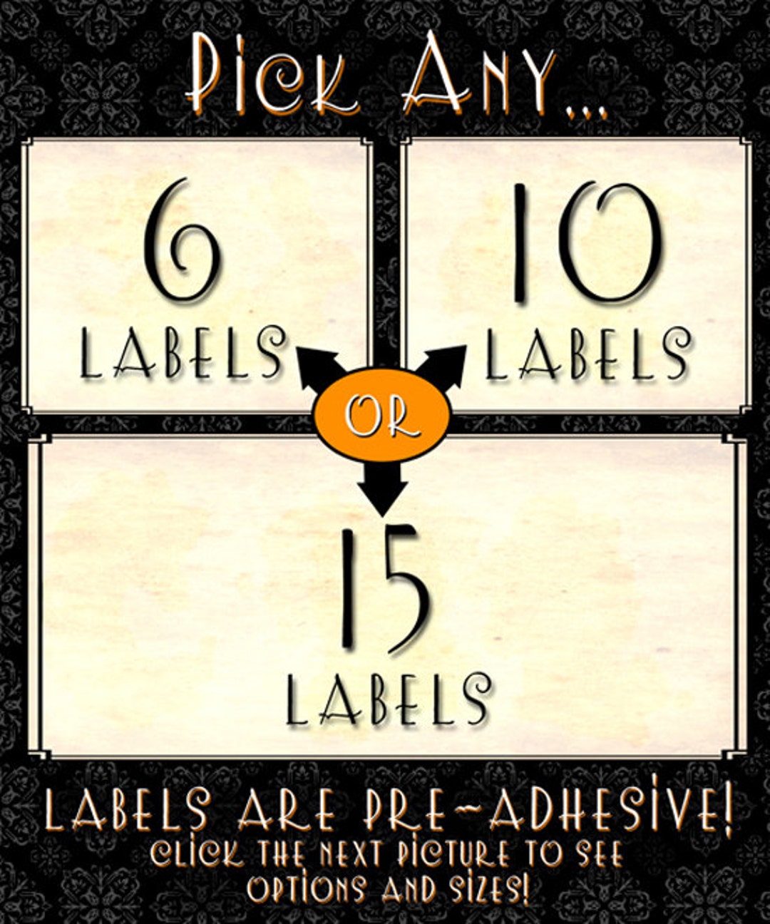Pre-adhesive Labels - Pick Any 6, 10, or 15 - Etsy