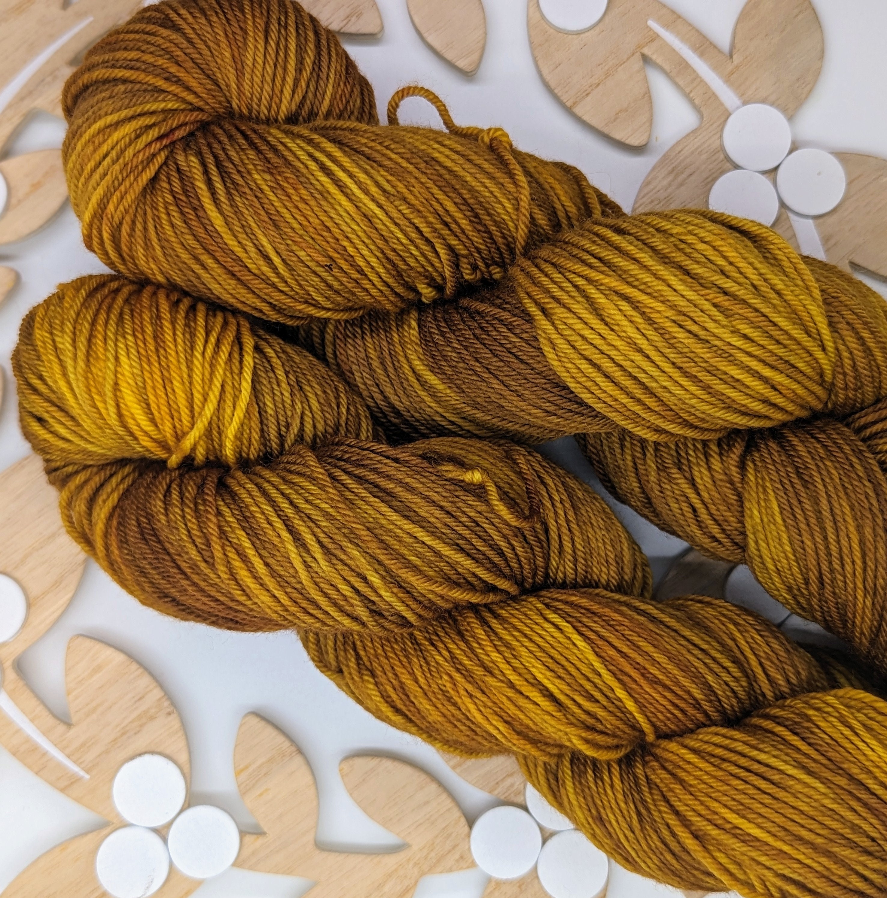 DK Weight Yarn / Deep Golden Yellow With Brown and Orange - Etsy