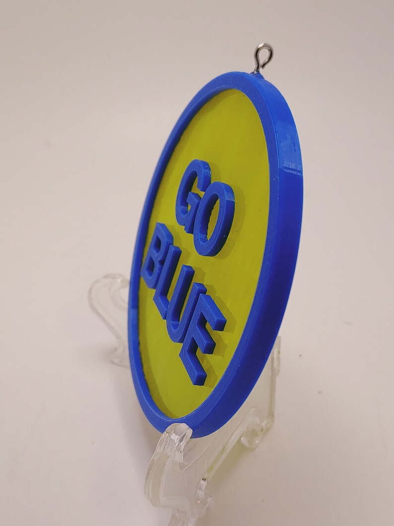 Stained Glass and 3d Printed Ornament Michigan GO BLUE - Etsy