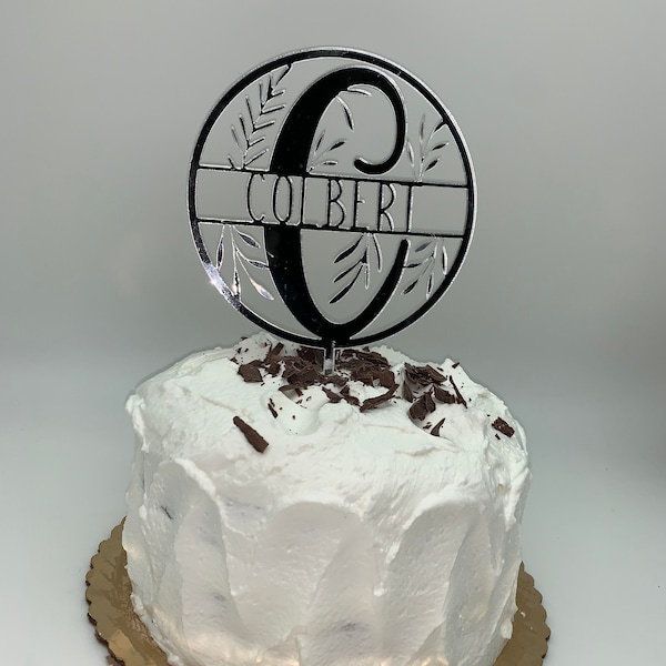 Monogram Cake Topper - Etsy