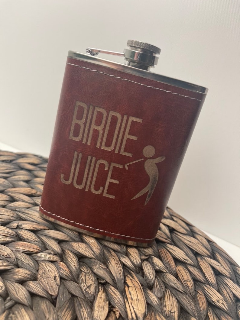 Birdie Juice Stainless or Leather Flask Flask for Golfer - Etsy