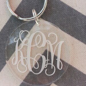 Engraved Monogram Keychain - Etsy