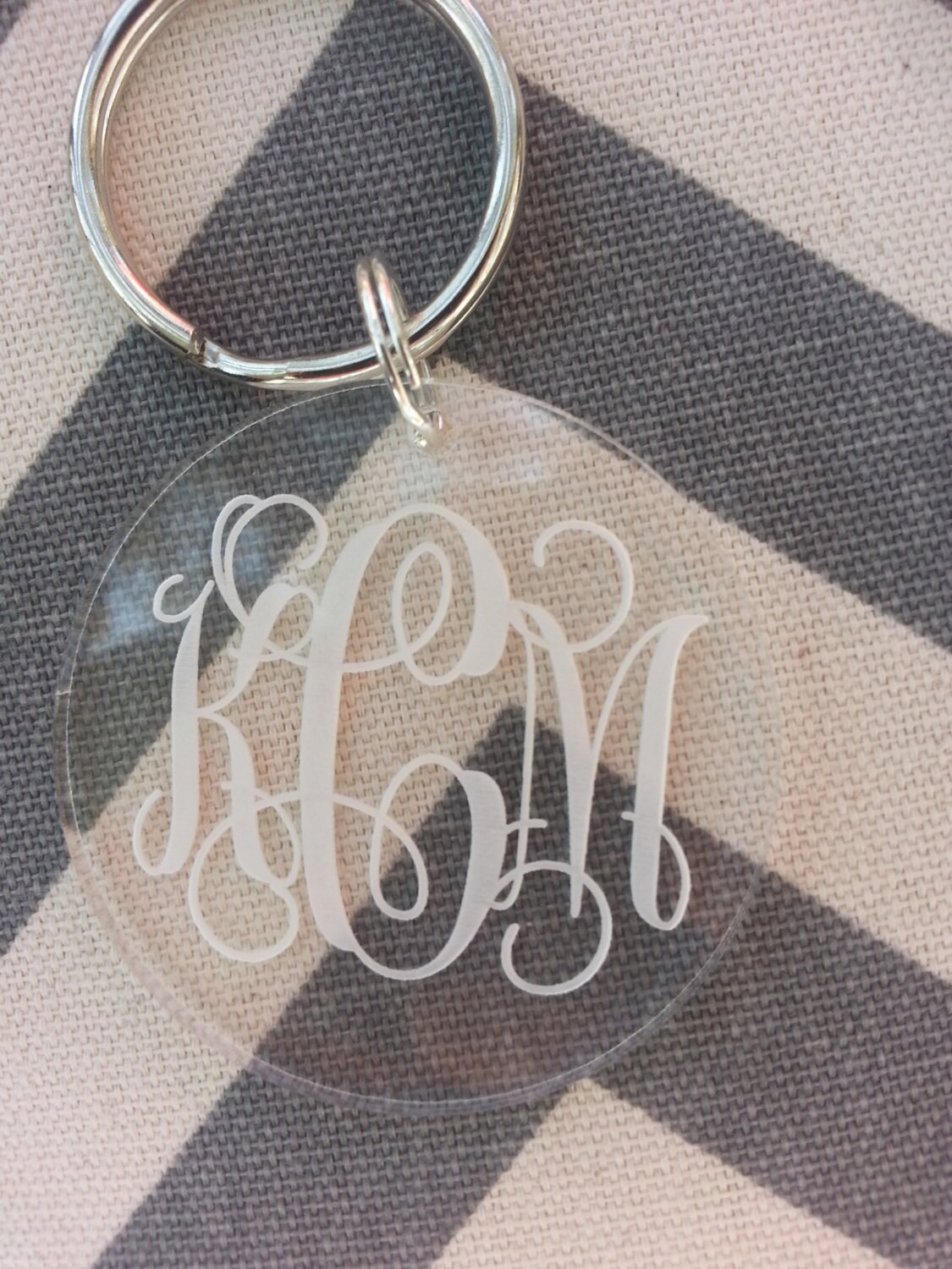 Engraved Monogram Keychain - Etsy