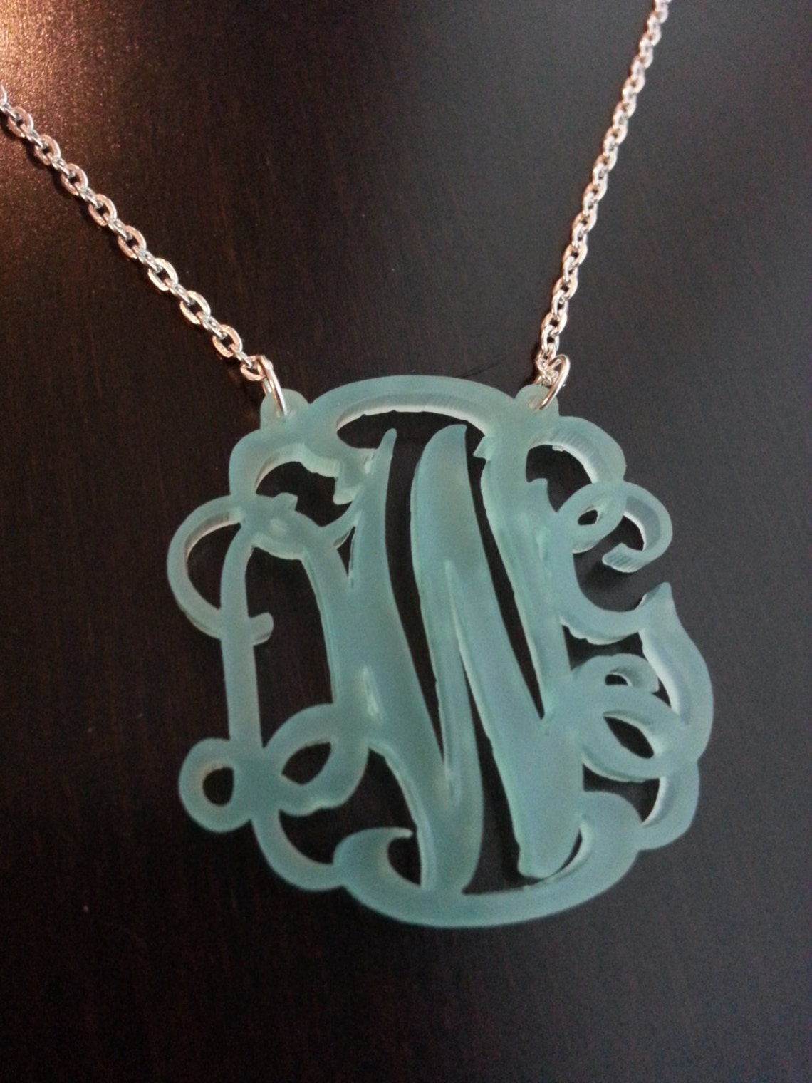 Monogram Acrylic Cutout Necklace With Vine or Circle Font - Etsy