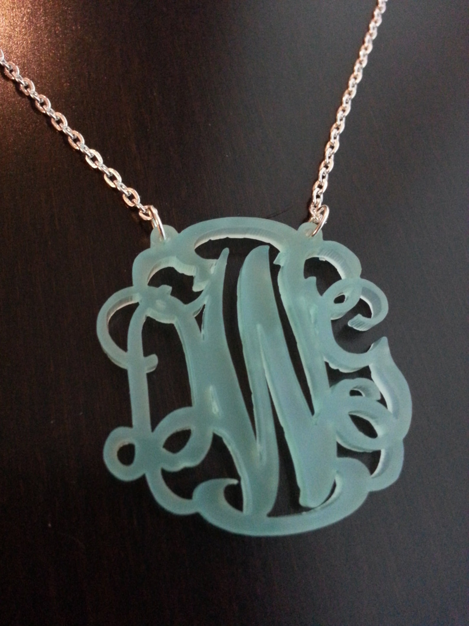 Monogram Acrylic Cutout Necklace With Vine or Circle Font - Etsy