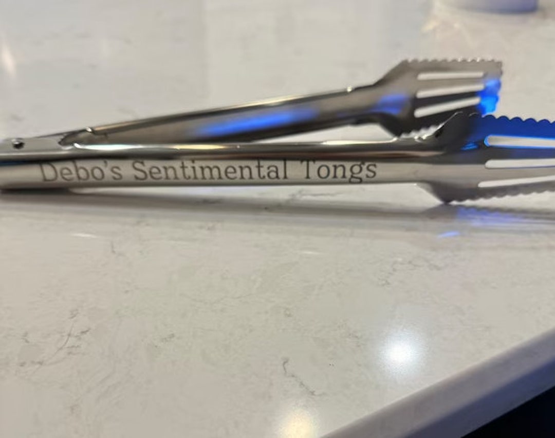 Engraved Stainless Tongs, Personalized Metal Engraved Tongs, Custom ...