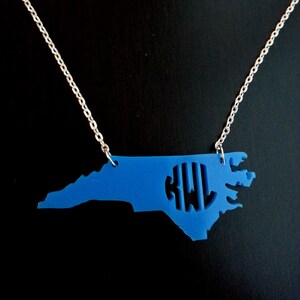 Personalized Monogram Inside State Necklace - Etsy