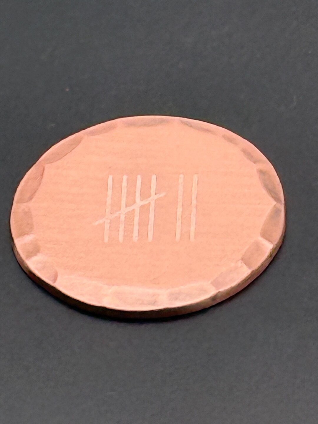 7th Anniversary Live Edge Copper Ball Marker, Engraved Personalized ...