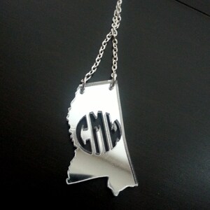 Personalized Monogram Inside State Necklace - Etsy