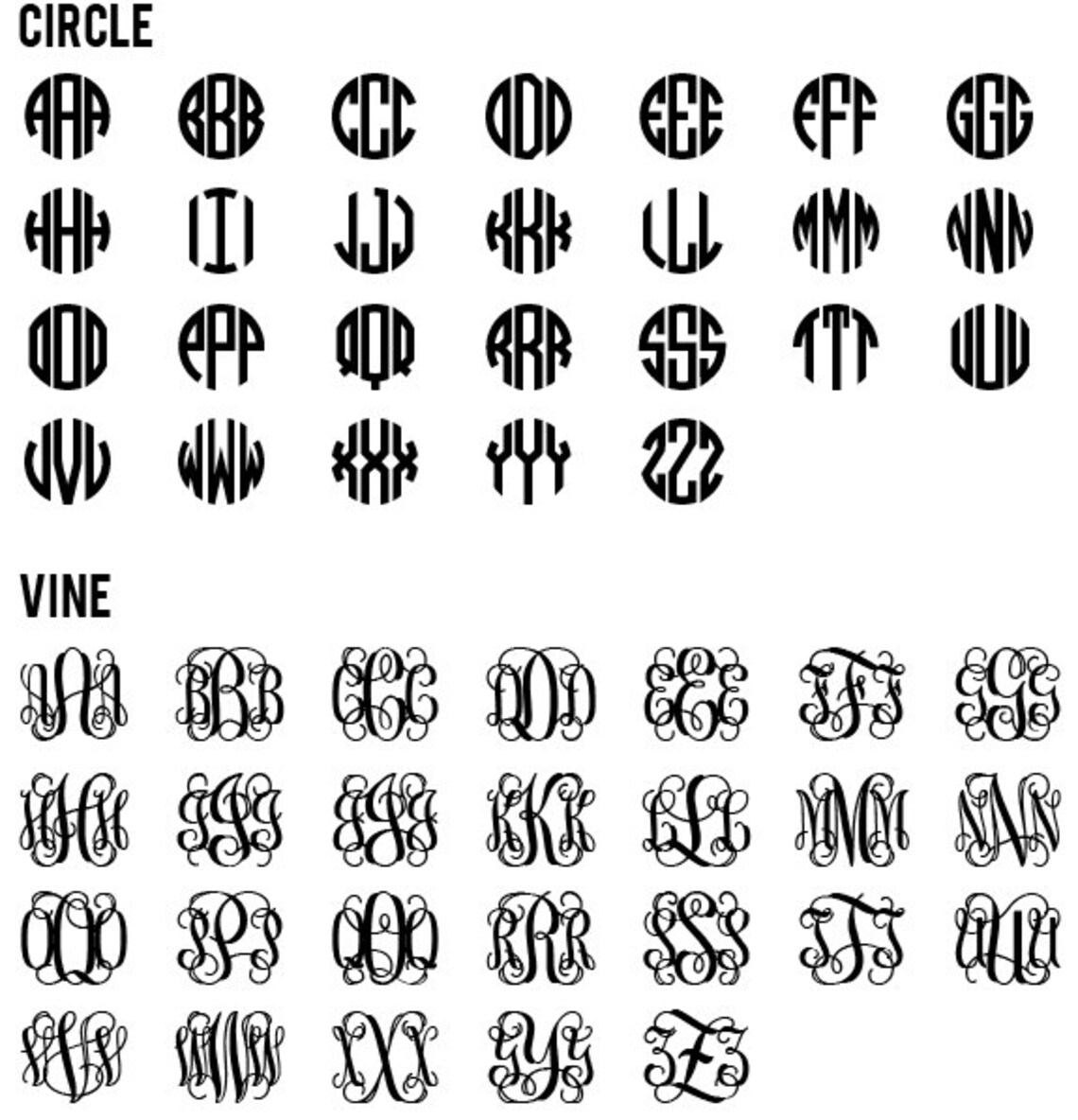Monogram Acrylic Cutout Necklace With Vine or Circle Font - Etsy