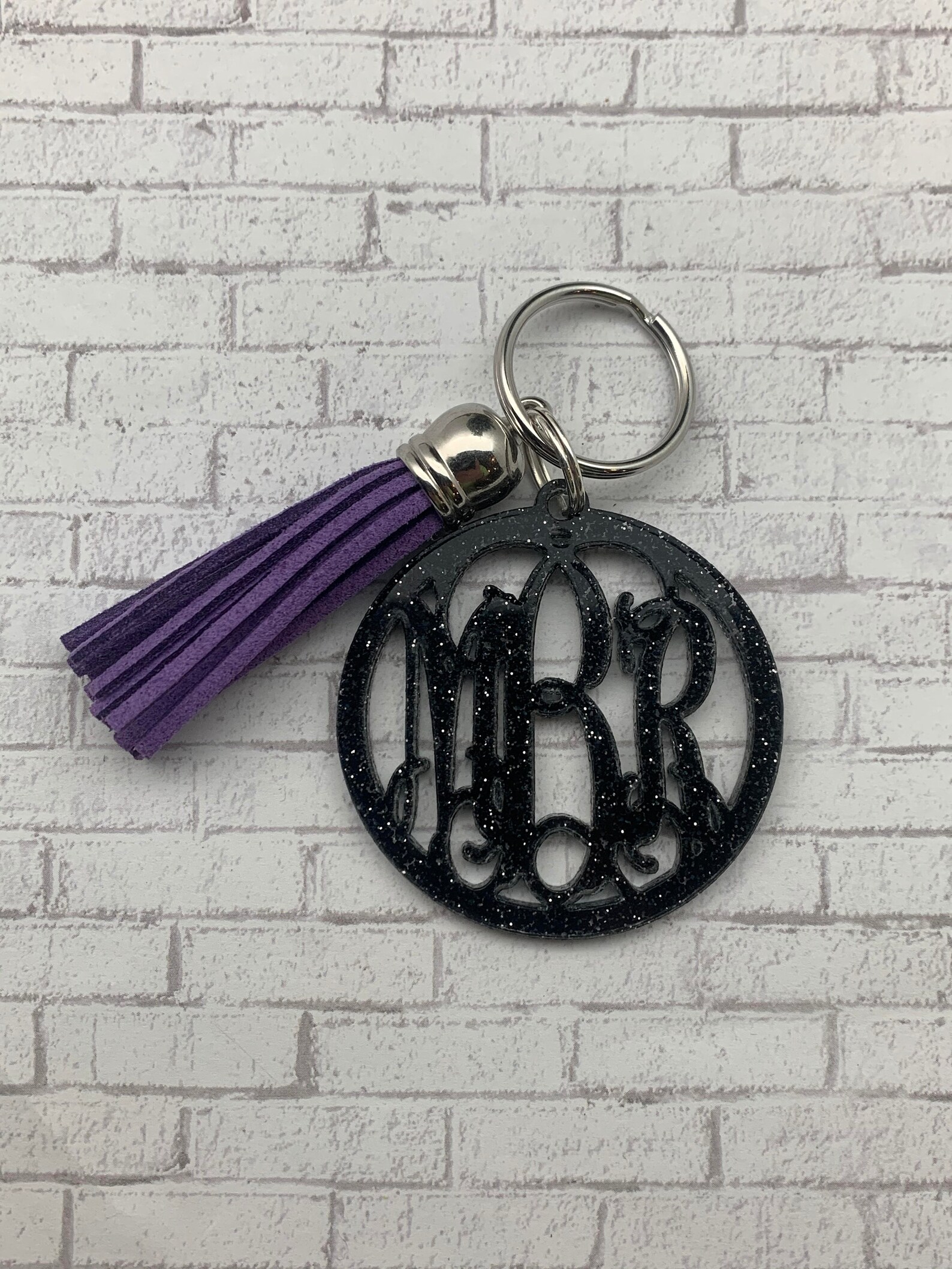 Monogram Keychain With Tassel - Etsy