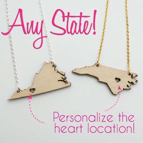State Necklaces - Etsy