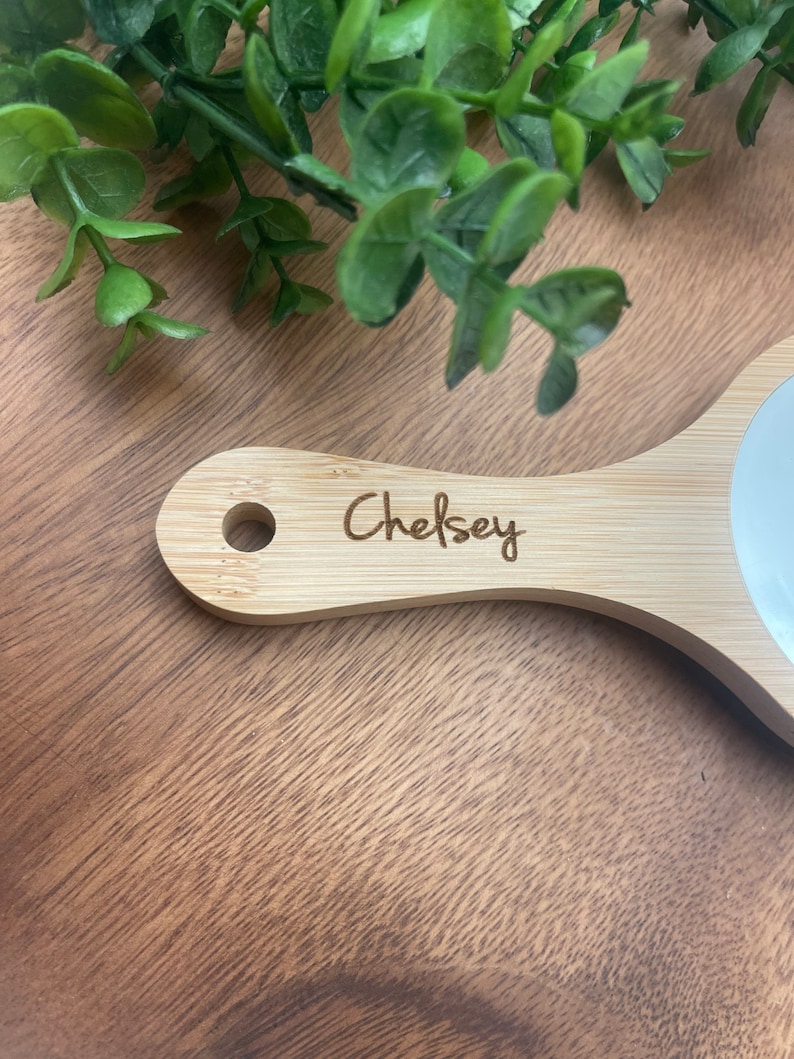 Engraved Hand Mirror Personalized Wooden Mirror - Etsy
