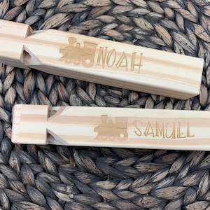Personalized Train Whistle - Engraved Train Whistle - Kids Wooden Toy ...