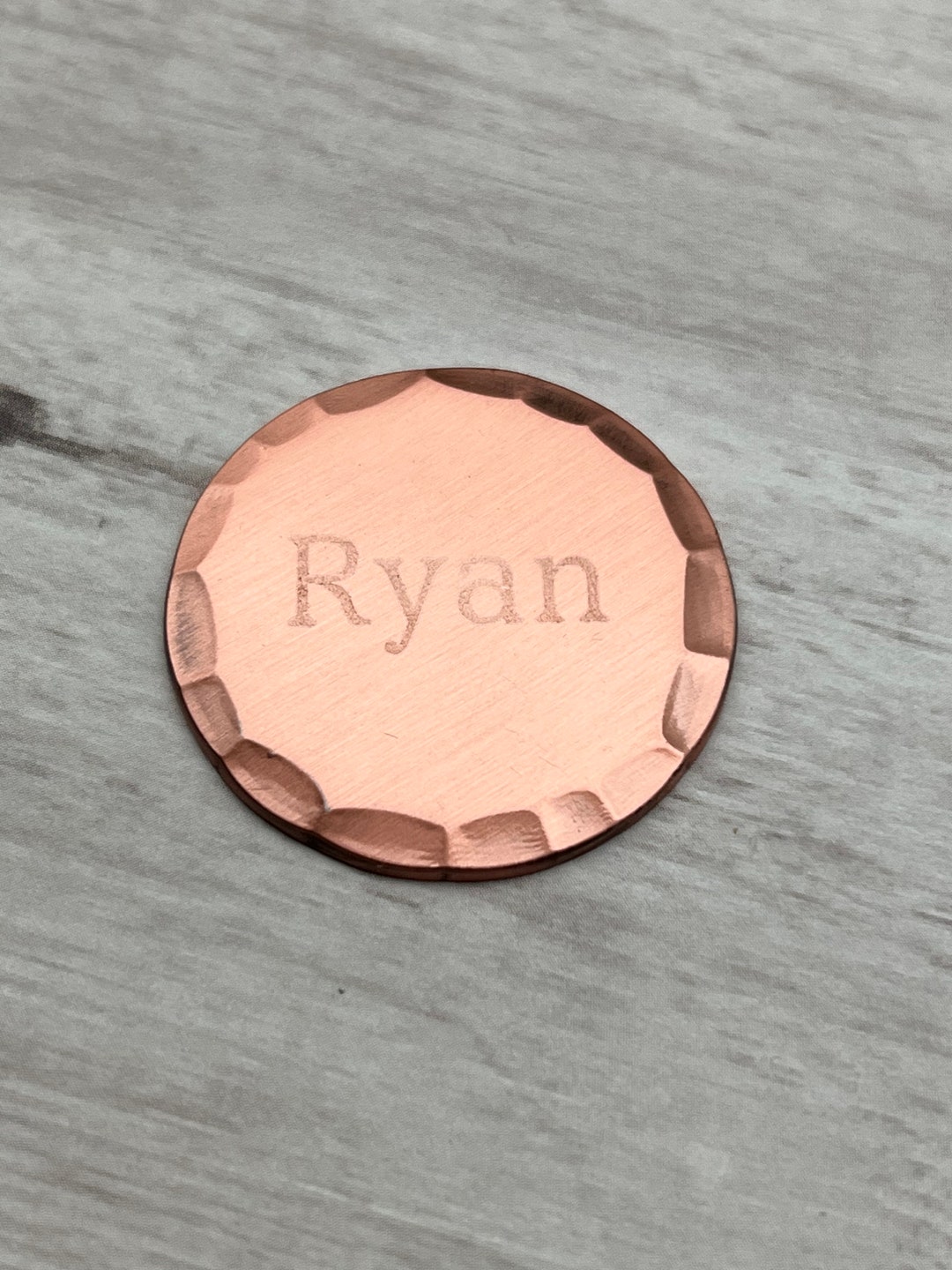 Oversized Live Edge Copper or Silver Golf Ball Marker, Engraved ...