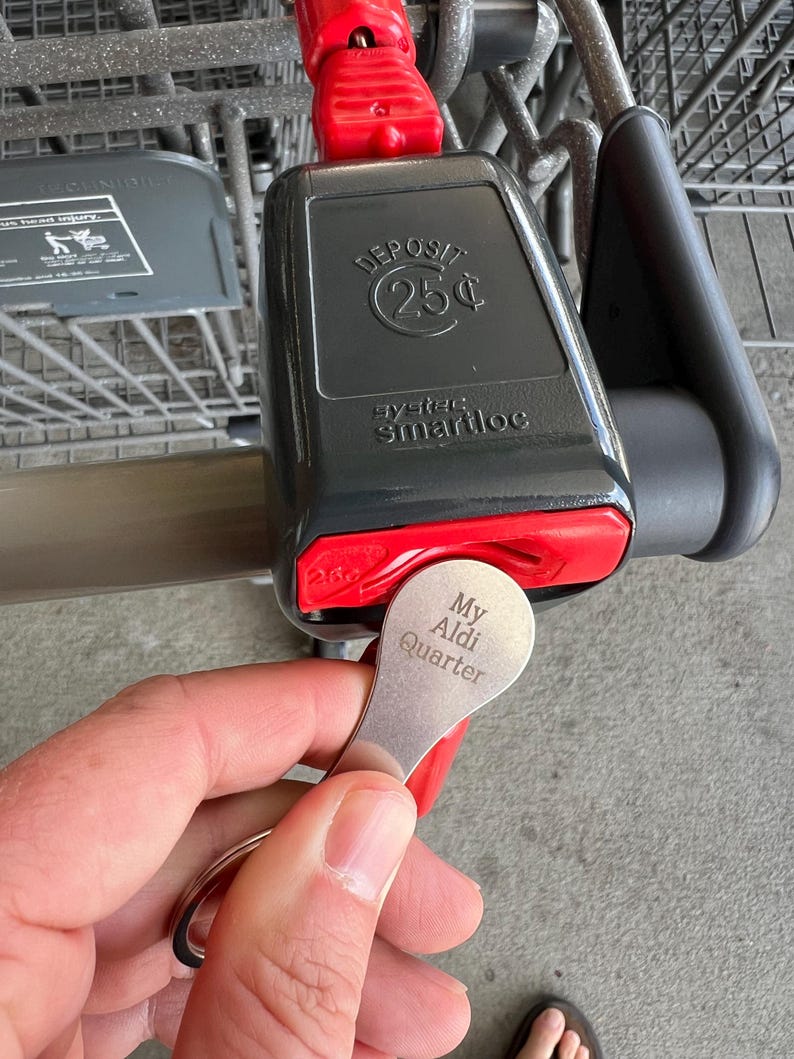 Personalized Aldi Quarter Keychain | Shopping Cart Key | Cart Token - Etsy