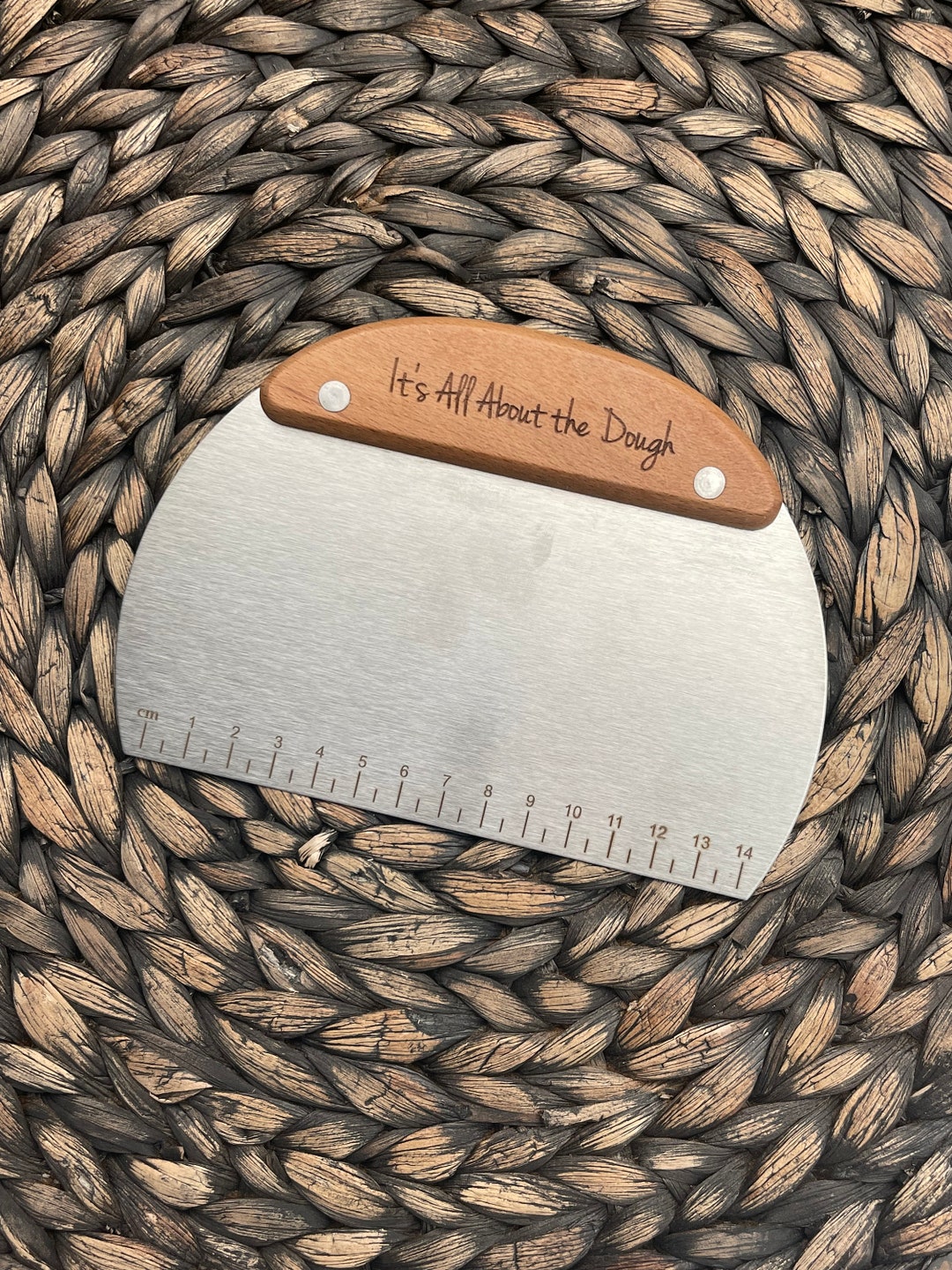 Personalized Engraved Rounded Stainless Steel Dough Cutter / Scraper ...