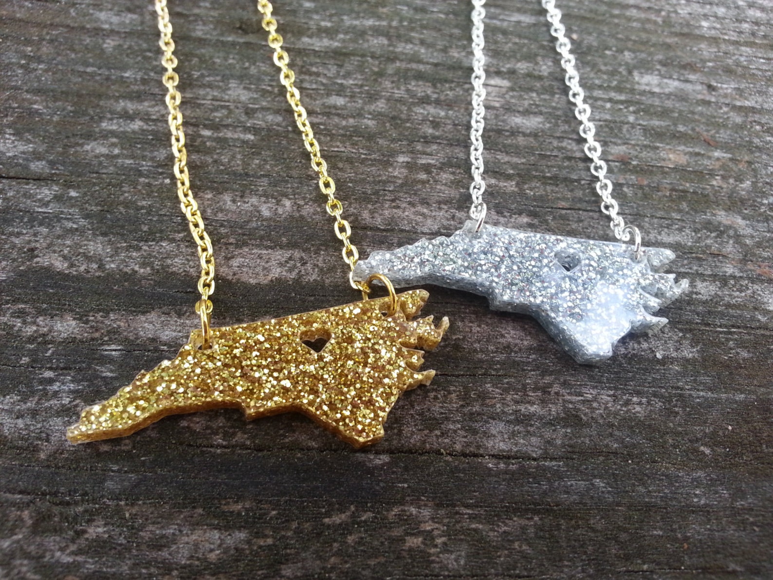 Mini Acrylic State Cutout Necklace North Carolina or Any State - Etsy