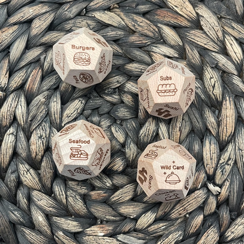 FOOD - Where/what to Eat Dice, Couples Dinner Idea Dice, Food Decision ...