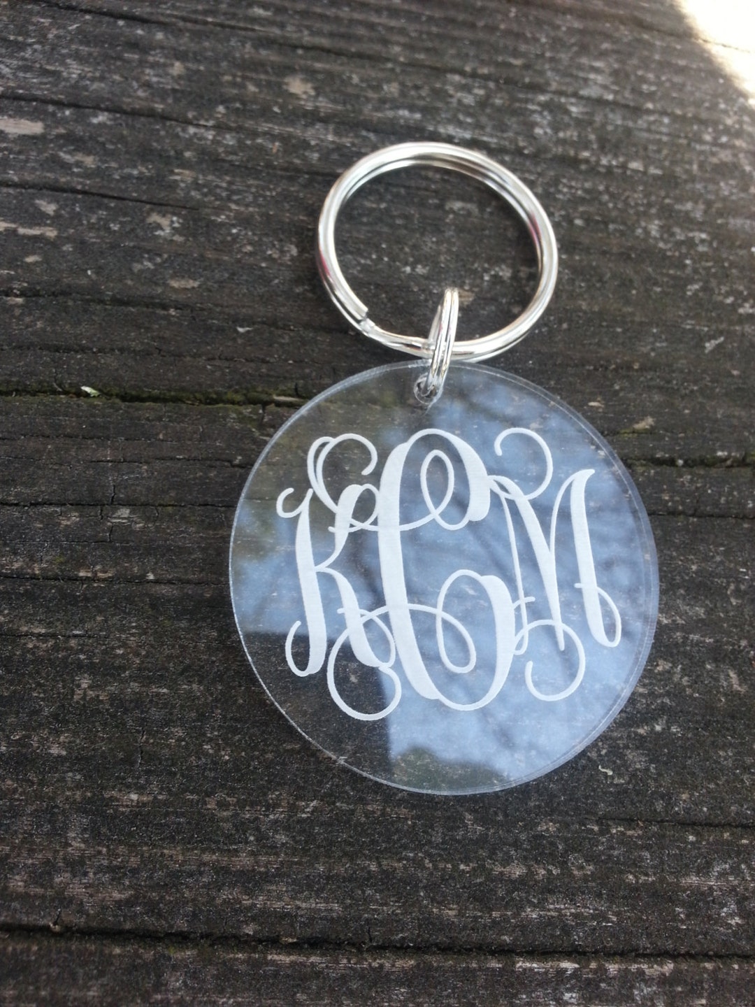 Engraved Monogram Keychain - Etsy