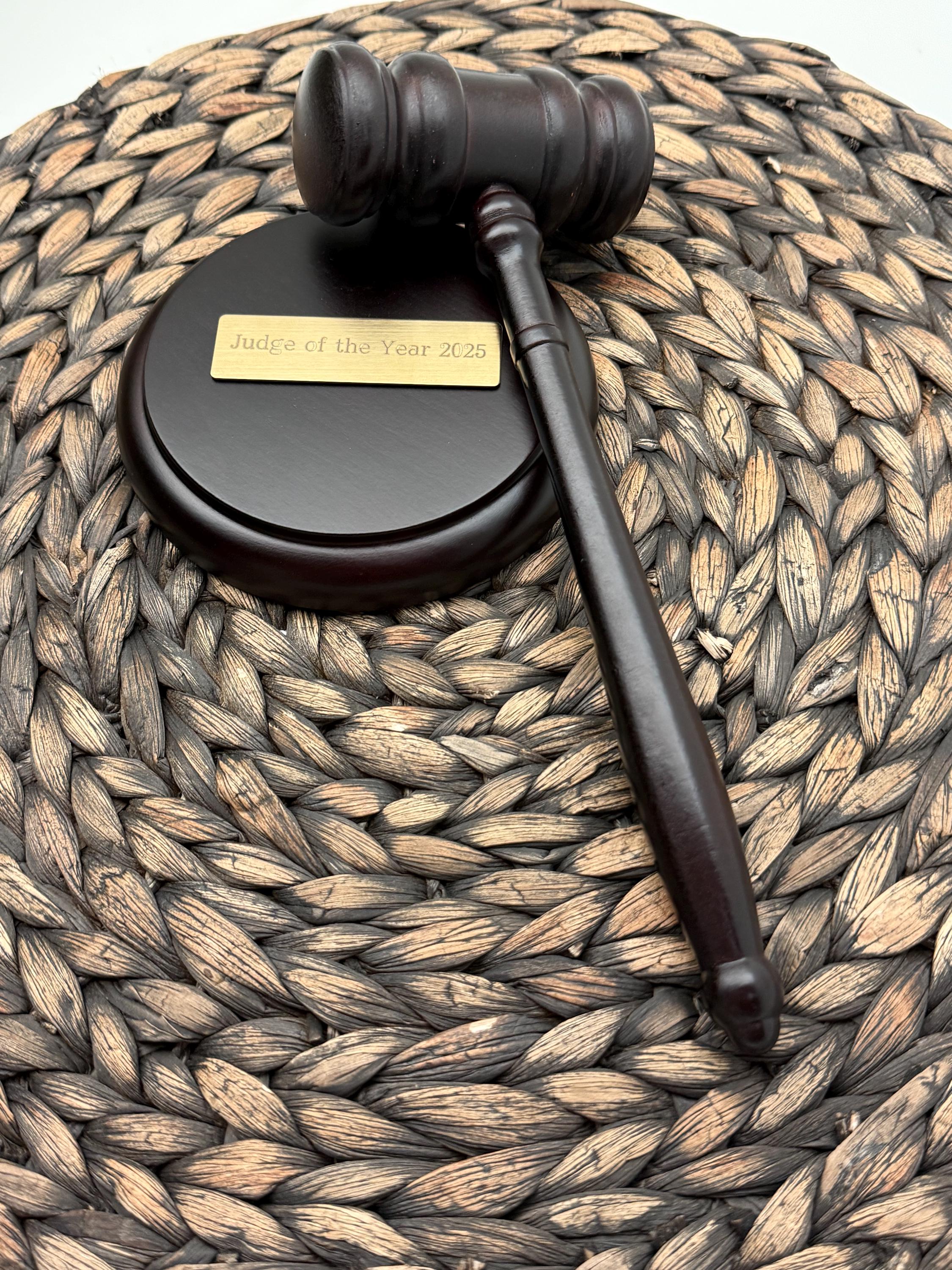 Metal Plaque Personalized W/ Gavel, Engraved Gavel, Judge Gift, Law ...