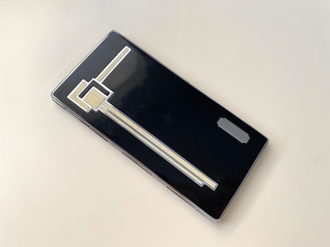 RONSON Cigarette Case Compact Vintage 1940s Art Deco Black Enamel ...