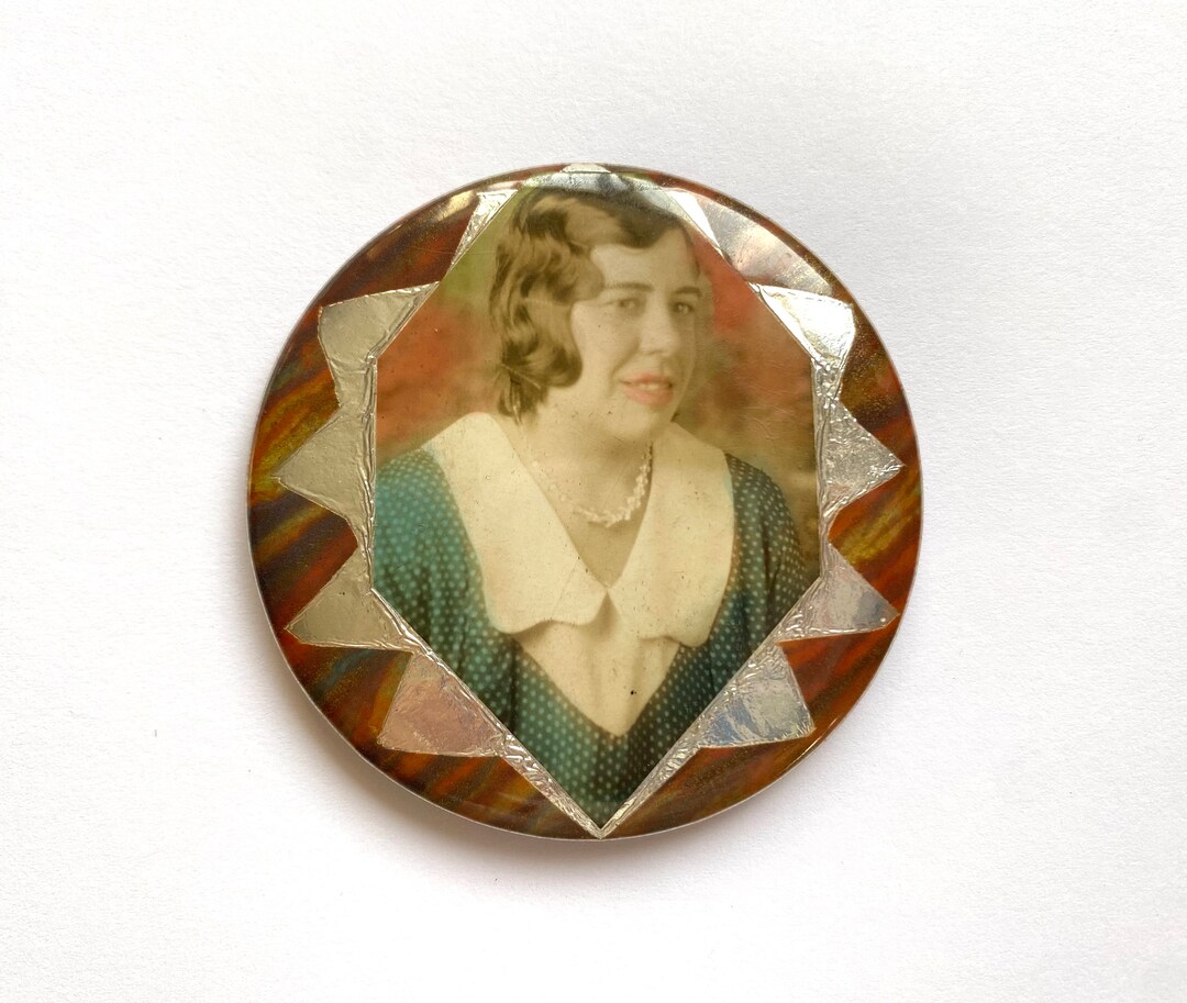 Art Deco Pocket Mirror Vintage 1930s Celluloid Flapper Girl Vanity - Etsy