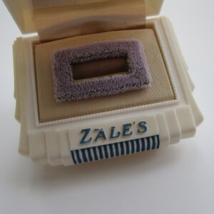 ZALES Ring Box Vintage 1940s Art Deco Blue Beige Celluloid | Etsy