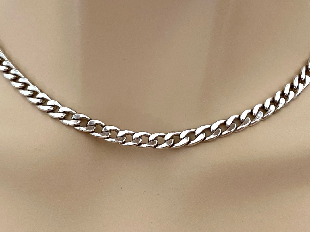 Sterling Silver Chain Necklace Italian Curb Jewelry - Etsy