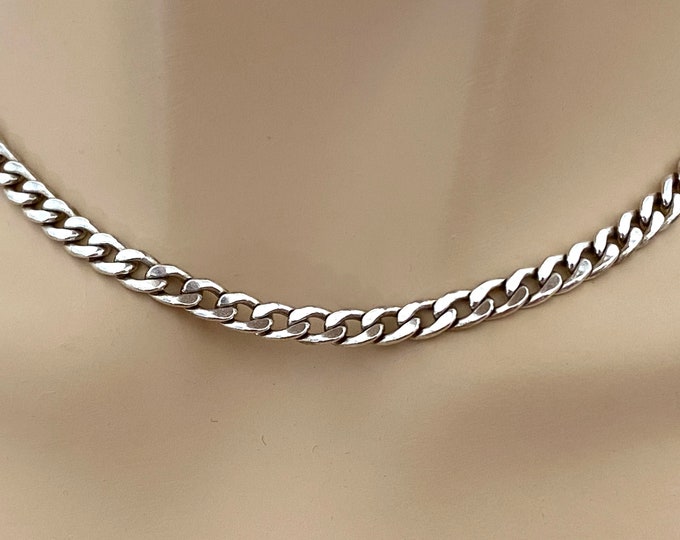 Sterling Silver Chain Necklace Italian Curb Jewelry - Etsy