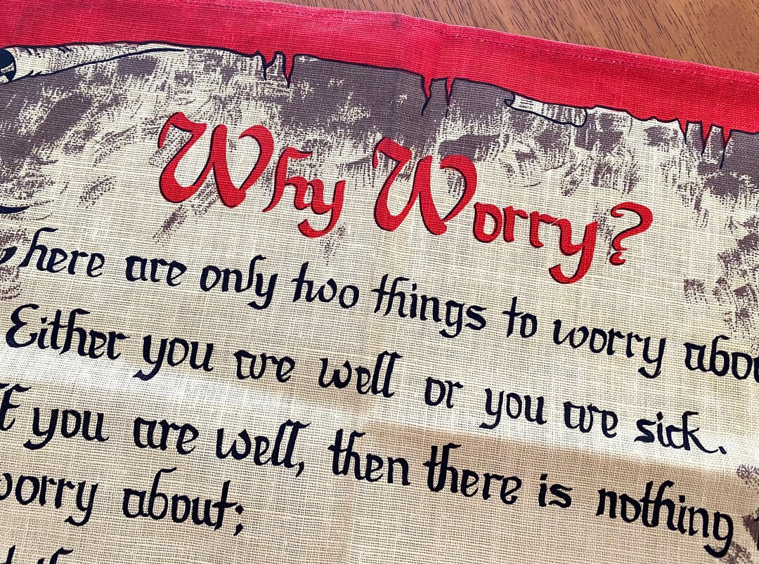 ULSTER Tea Towel Vintage 1970s Irish Linen Why Worry Religious Humor - Etsy
