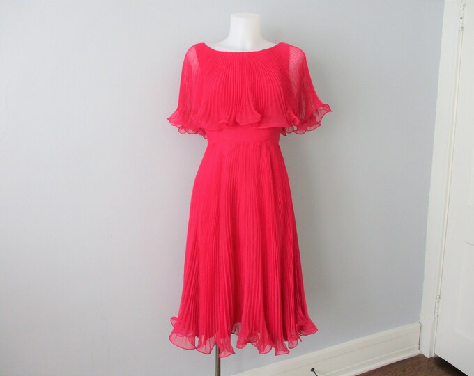 MISS ELLIETTE Party Dress Vintage 1970s Hot Pink Fuchsia - Etsy
