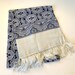 Opera Scarf Vintage 1940s Gentlemans Ascot Navy Blue Paisley Fringe - Etsy