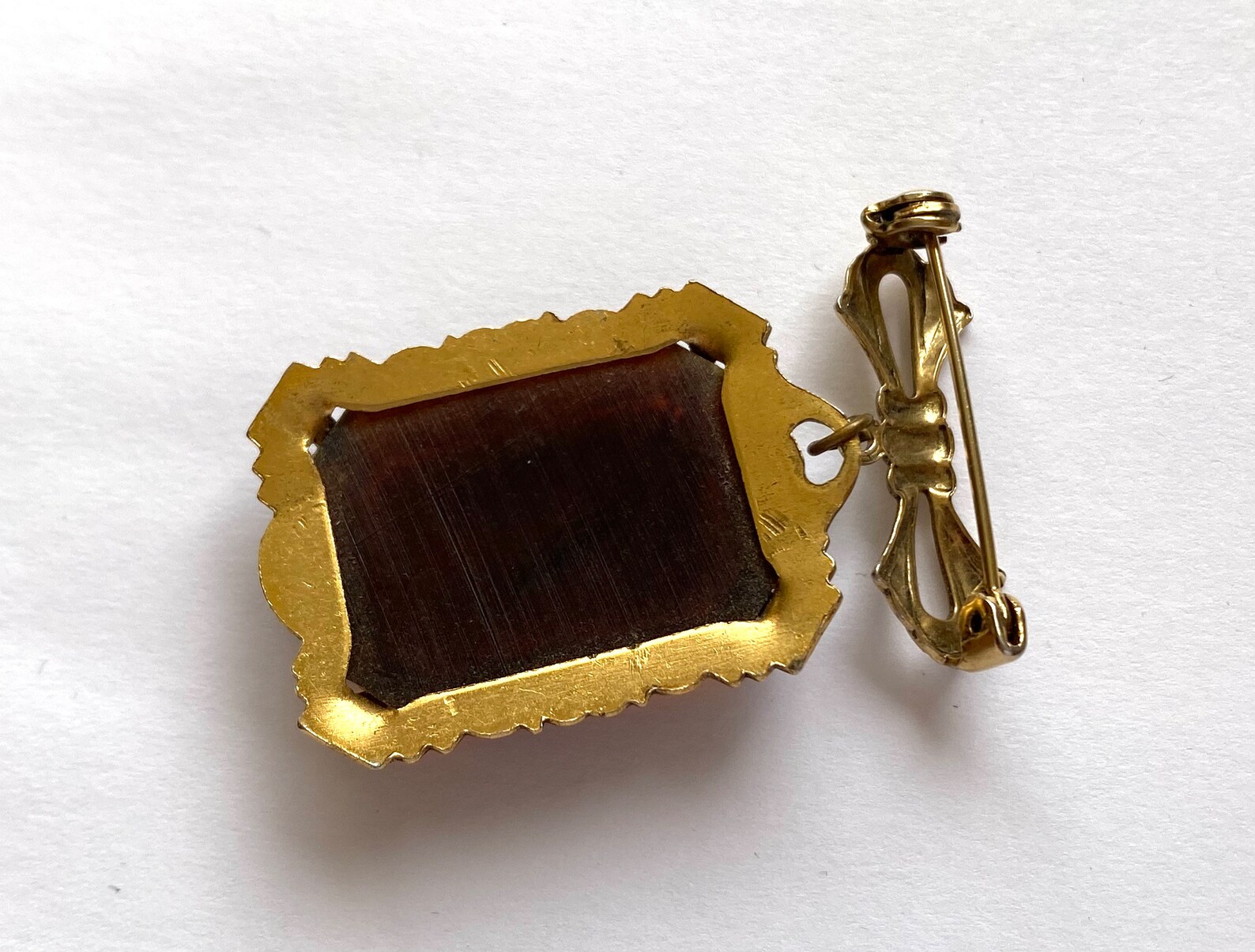 Victorian Revival Brooch Vintage 1960s Drop Dangle Amber Glass - Etsy