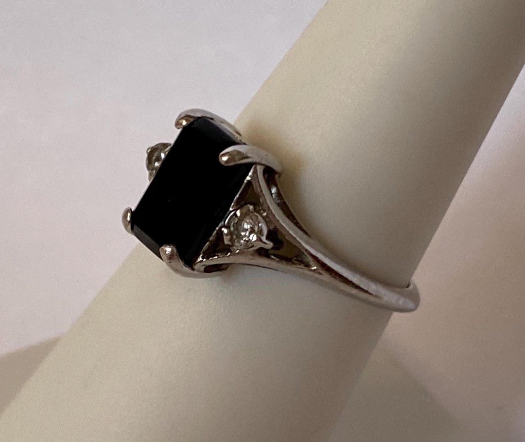 AVON Sterling Silver Onyx Ring Vintage Jewelry - Etsy