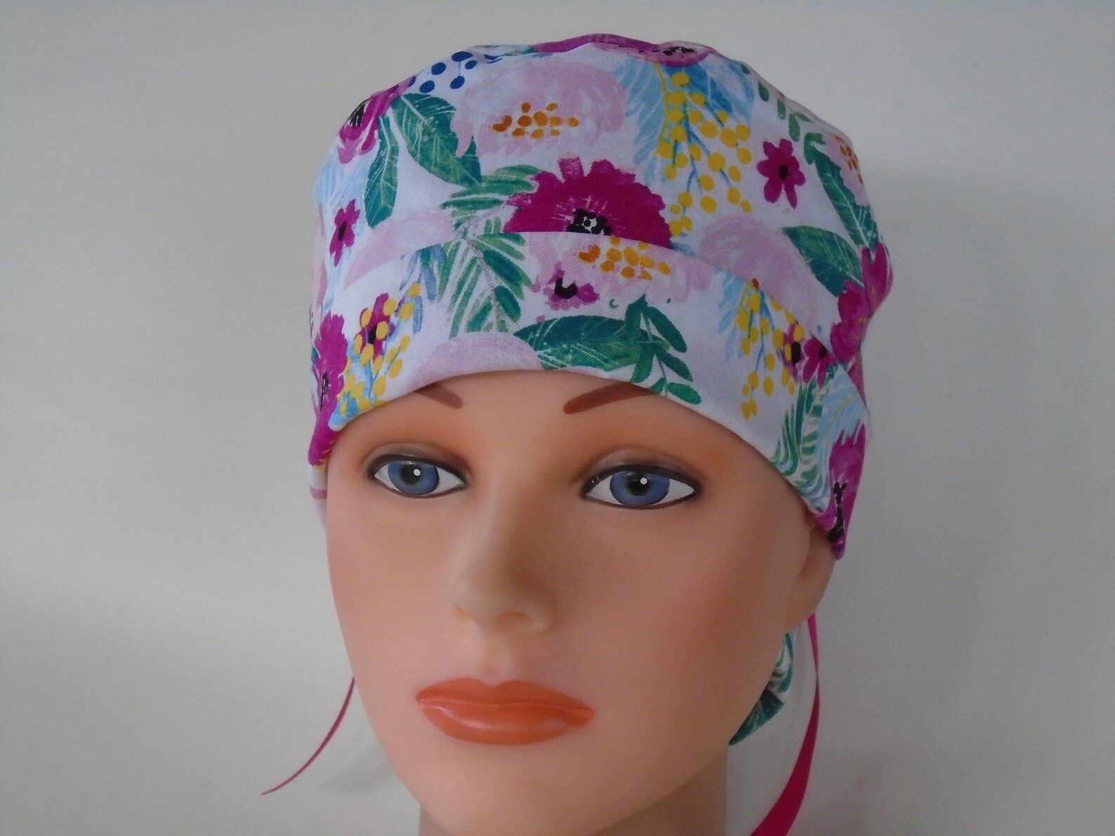 Hot Pink Poppies Ponytail Womens Lined Surgical Scrub Cap - Etsy
