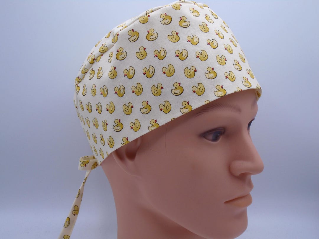 Rubber Ducks - Men's Surgical Scrub Hat With Sweatband Option, Scrub ...