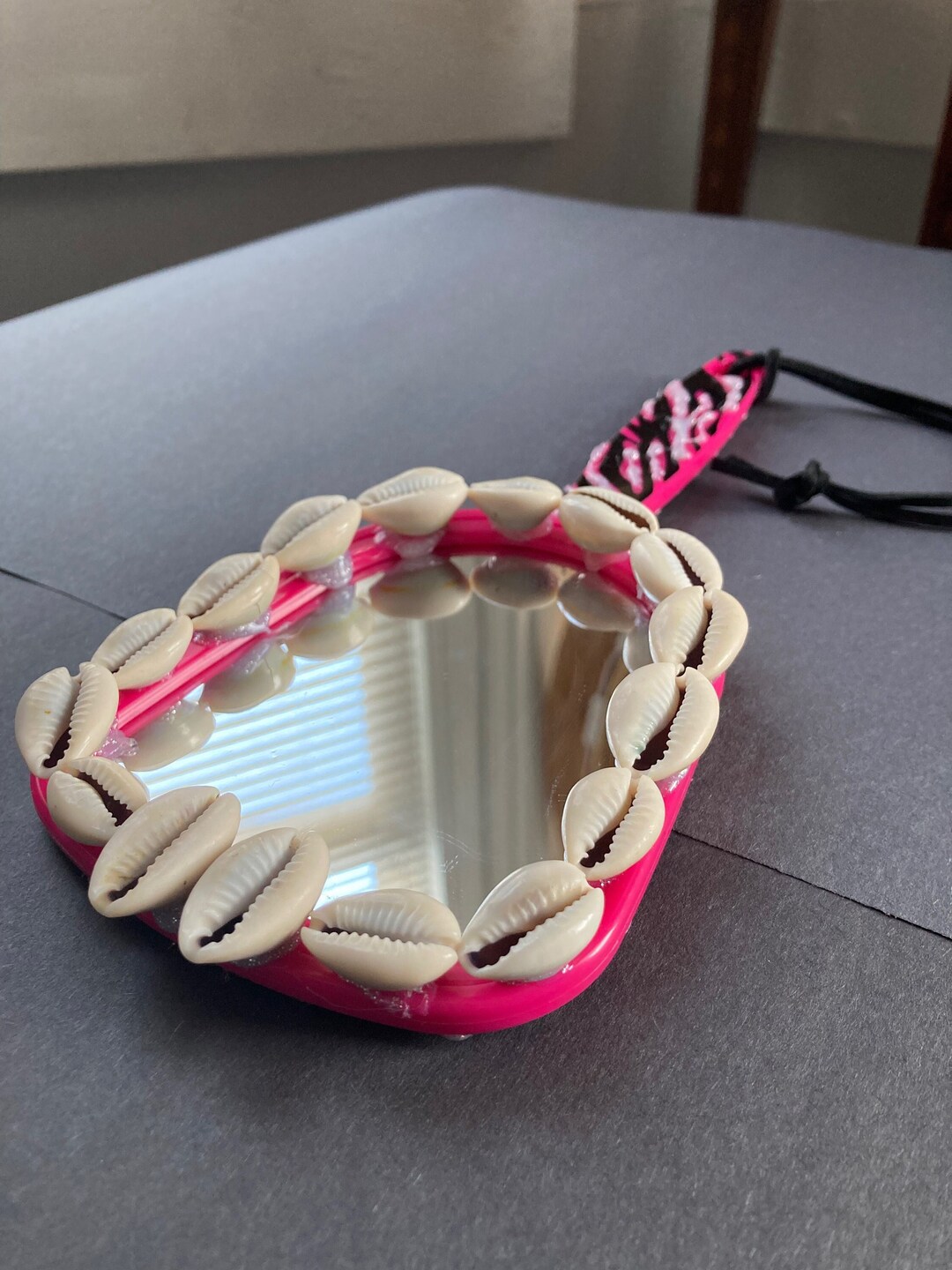 Cowrie Shell, and Leather Handheld Mirror - Etsy