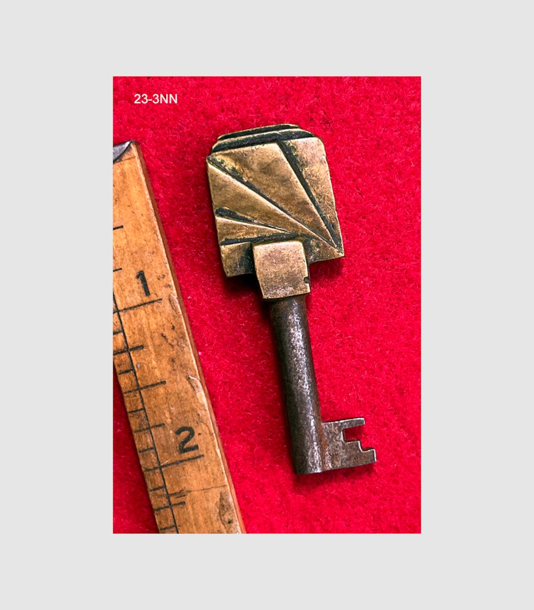 Antique Brass Barrel Skeleton Key - GENUINE Key - Art Deco - More ...